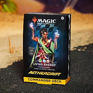 Magic The Gathering Aetherdrift Commander Deck - Living Energy (100-Card Deck, 2-Card Collector Booster Sample Pack + Accessories)