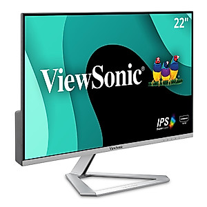 ViewSonic VX2276-SMHD 22 Inch 1080p Widescreen IPS Monitor with Ultra-Thin Bezels, HDMI and DisplayPort,Black/Silver
