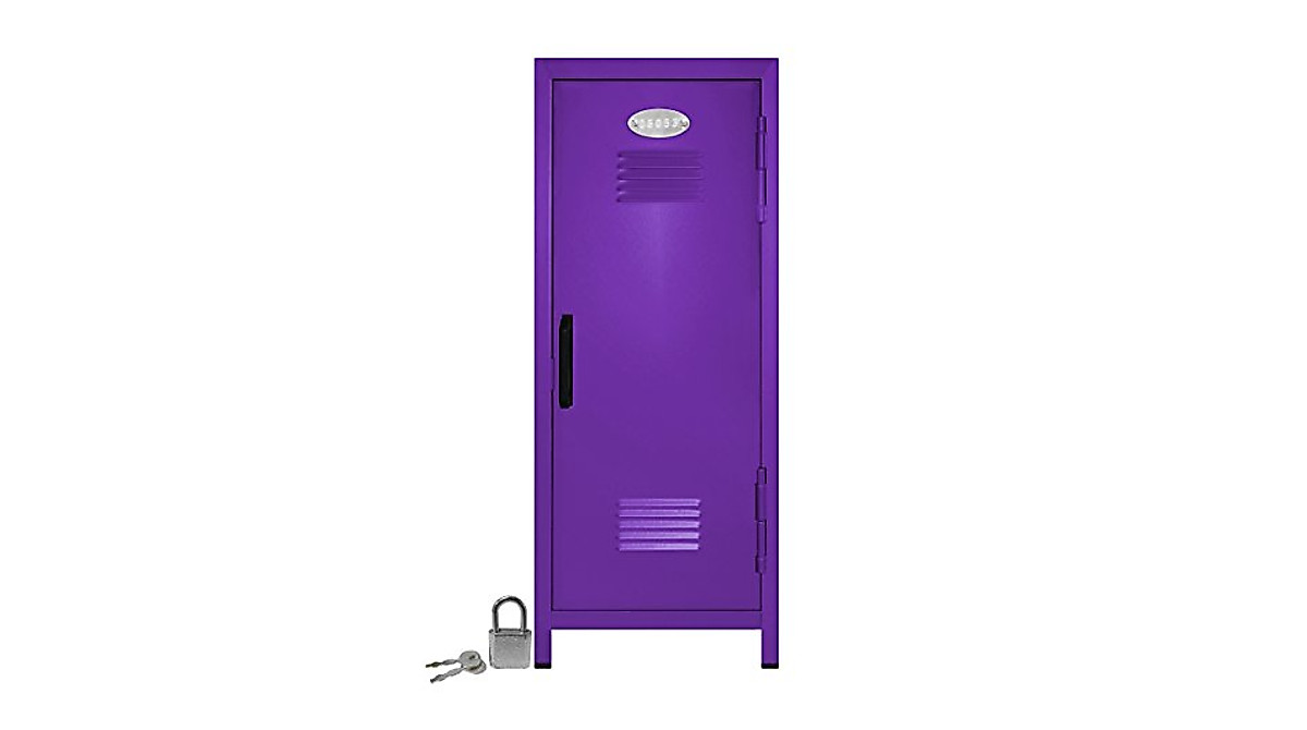 Purple Mini Locker with Lock & Key - Secure Your Treasures!
