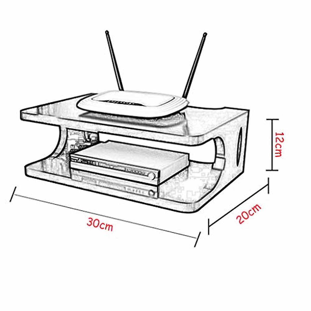 LXYFMS Wall Mount Bracket TV Box Set-top Box Modem Cable Box for WiFi Router DVD Player Streaming Device Router Rack (Color : White)