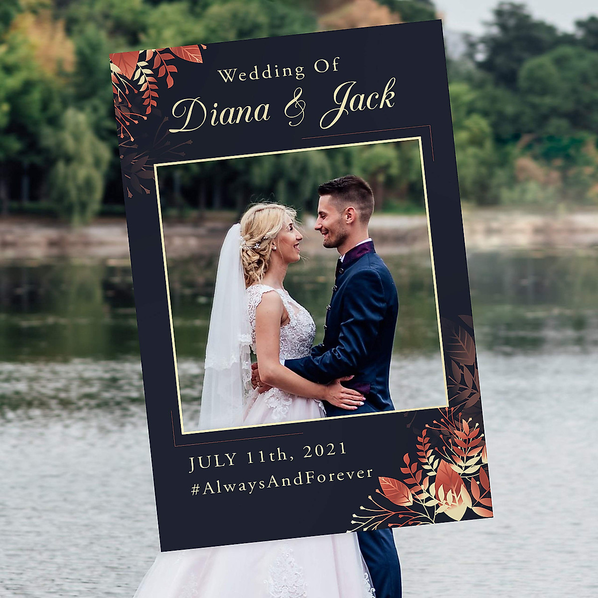 BannerBuzz Custom and Standard Selfie Frames, 890 GSM 5mm Non-Reflective Corflute Material, 600 DPI Direct UV Printing on Substrate, for Parties Photo Booth Events (Design 04, 36"x48")