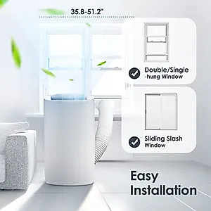 Portable Air Conditioner - Rintuf 2022 14000 BTU Portable AC Unit, Cools Rooms up to 700 Sq.ft, Dehumidifier & Fan, with 24H Timer Remote Control Window Kit for Home Living Rooms Bedroom