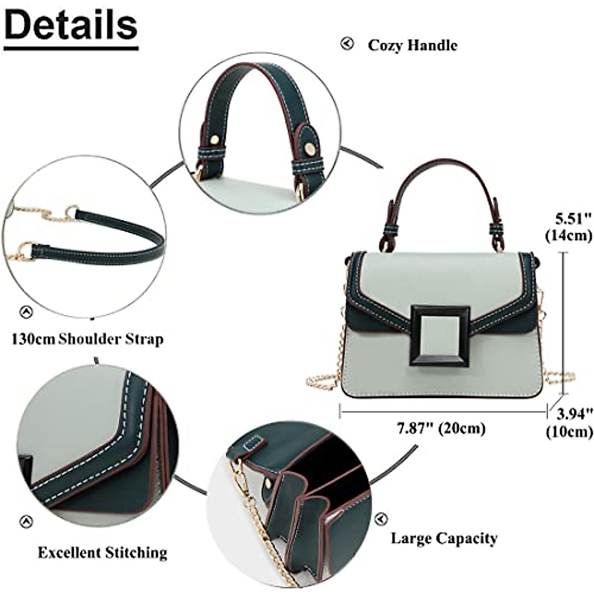 RTGGSEL Elegant Crossbody Shoulder Evening Bag for Women PU Leather Top Handle Messenger Bag Chain Strap Small Square Satchel Purse (Apricot)