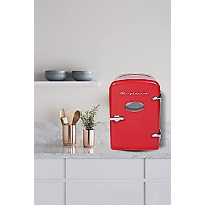 Frigidaire EFMIS175-RED Portable Mini Fridge-Retro Extra Large 9-Can Travel Compact Refrigerator, 5L, RED