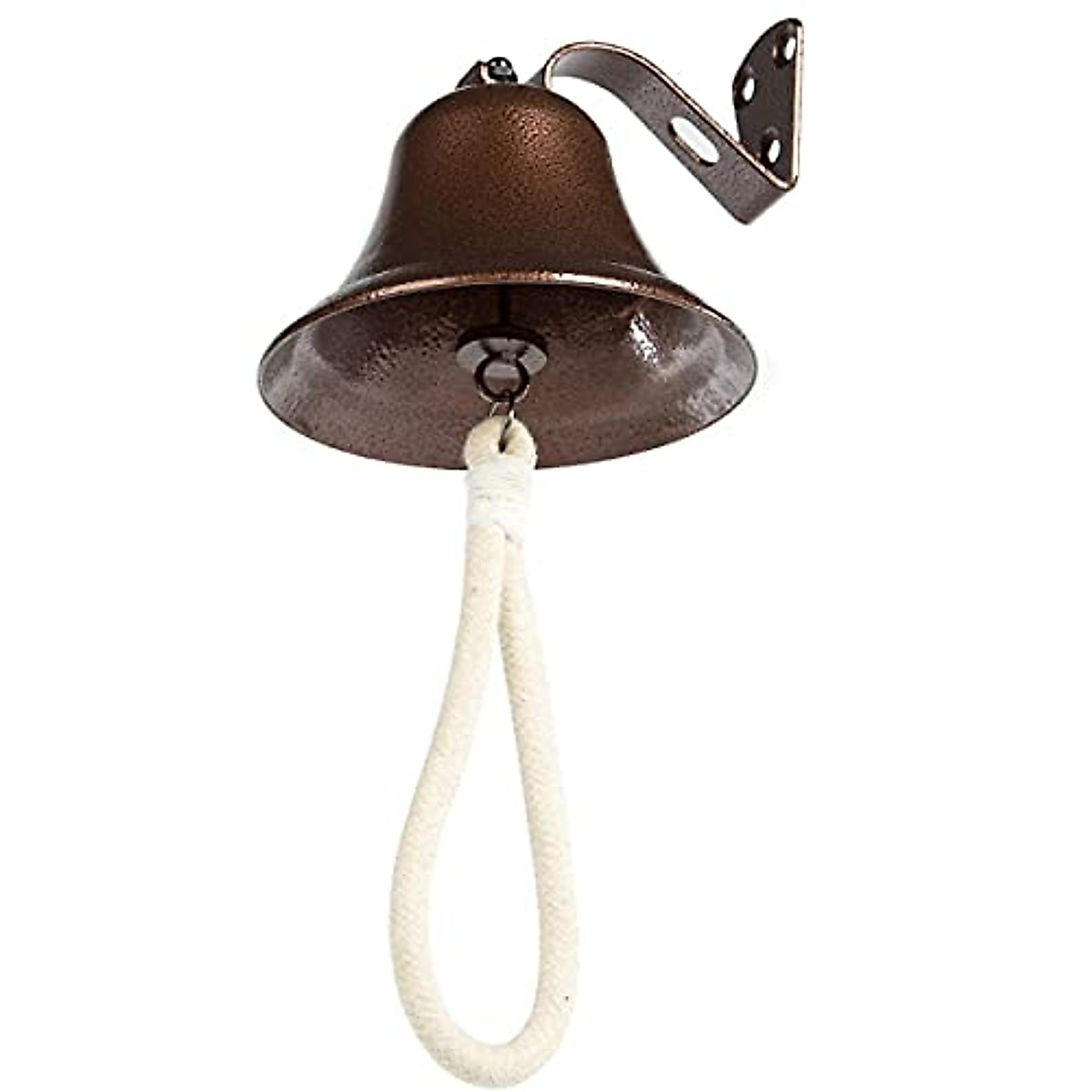 Hanging Bell Dinner Bell Outdoor Bell Bracket Mount Wall Bell Indoor Rope Bell Ship/Boat/Nautical/Door/School/Reception/Home/Church Bell(Copper)