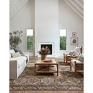 Loloi Amber Lewis Billie Collection, Clay & Sage 6'-0" x 9'-0" Area Rug – Antique & Distressed Accent Rugs for Living Room, Bedroom, Entryway & Hallway, No Shed High Traffic Area Home Decor Rug