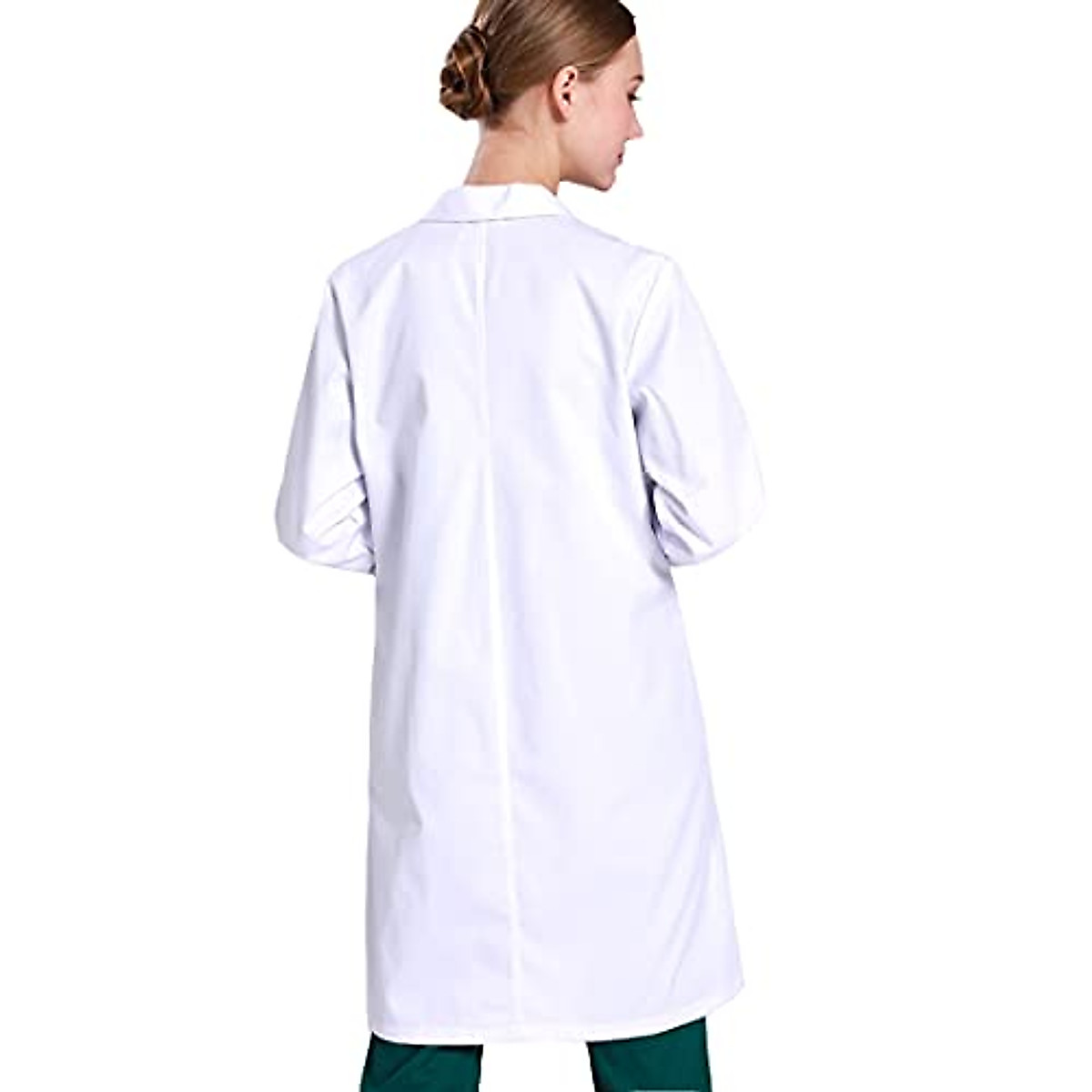 CLanItris Unisex White Lab Coat Long Sleeve Uniforms 40 inch Classic Fit with 3 Pocket (White, 3X-Large)