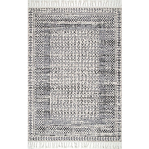 nuLOOM Claudia Diamond Tassel Area Rug, 8x10, Ivory