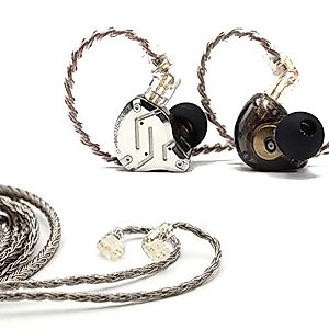 KZ ZS10 PRO 4BA+1DD HiFi in-Ear Earphone and Tripowin Zonie 3.5mm Plug QDC Cable Bundle