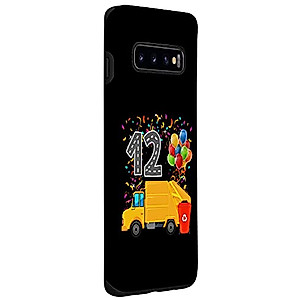Galaxy S10 Happy 12 Birthday Rear Loader Garbage Truck Case