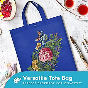 Simply Green Solutions - Reusable Grocery Bags, Durable Large Tote Bags, Shopping Bags for Groceries, Utility Tote, Reusable Gift Bags With Handles, 14 x 16.5 x 6, Pack of 10, Royal Blue