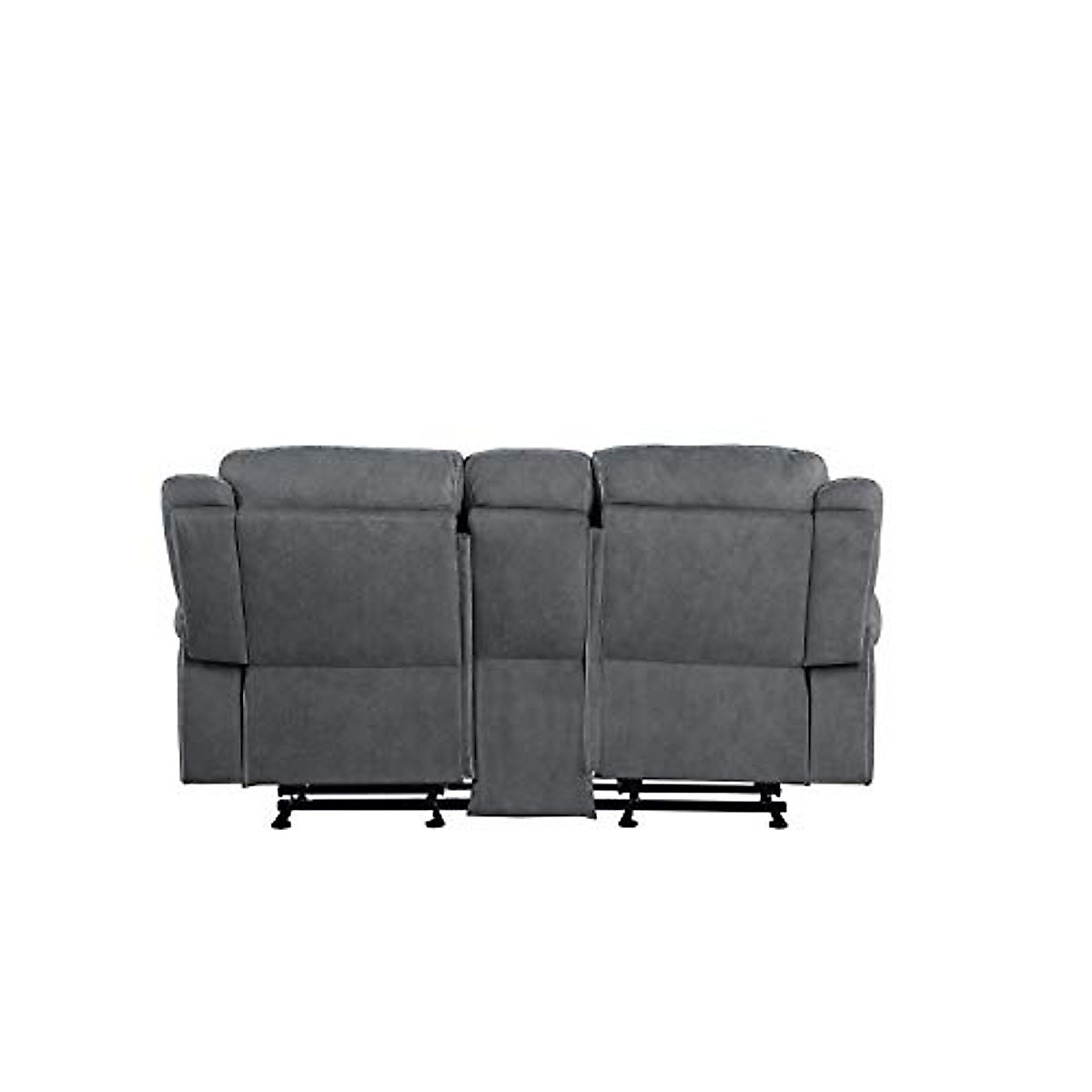 Acme Zubaida Reclining Loveseat with USB Dock and Console in 2-Tone Gray Velvet