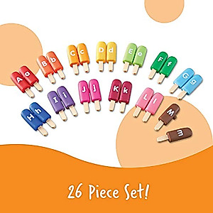 Learning Resources Smart Snacks Alpha Pops, Alphabet Matching & Fine Motor Skills Toy, 26 Double Sided Pieces, Ages 2+,Multi-color