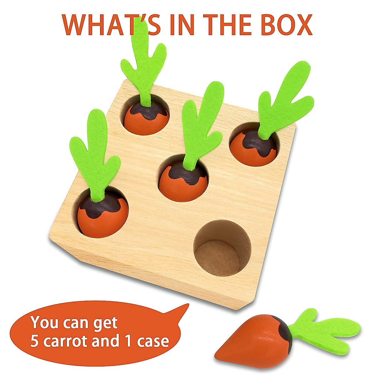 Doyolta Montessori Toys for Toddlers 4 Years Old, Shape Sorting Matching Puzzle Toy with Carrots Travel Toys in Tin Box for 4 Year Old Gifts for Boys Girls