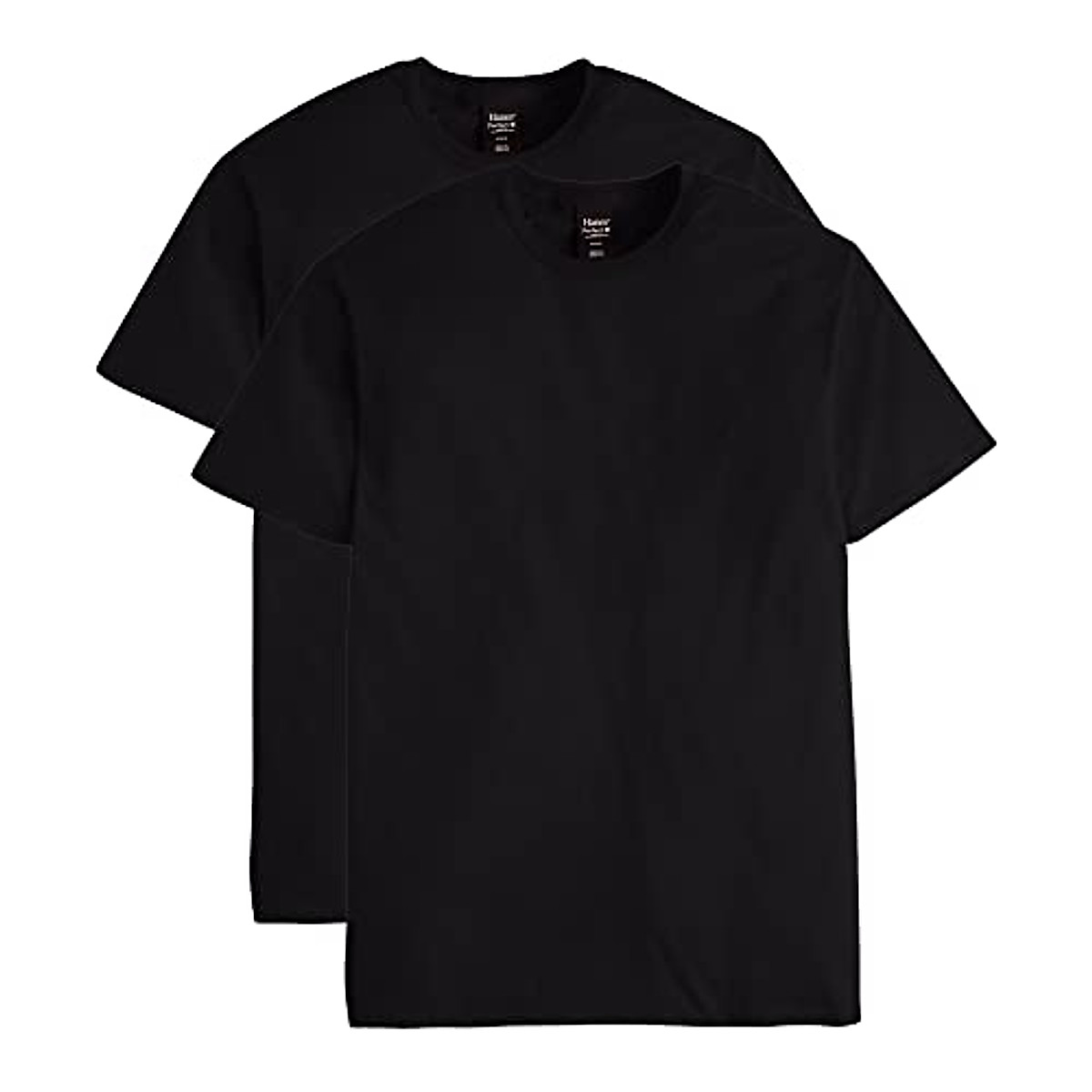 Hanes Men's Nano Premium Cotton T-Shirt (Pack of 2), Black, Medium