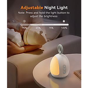 Dreamegg Baby Sound Machine, Portable Sound Machine for Sleeping with Night Light, Brown Noise, Lullaby, Child Lock, White Noise Machine Baby Sleep Soother for Home Travel Nursery Baby Registry Search