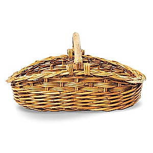 The Basket Lady Wicker Gathering Basket, Small, 18.5 in L x 10 in W x 9 in H, Simply Natural (Sold Individually)