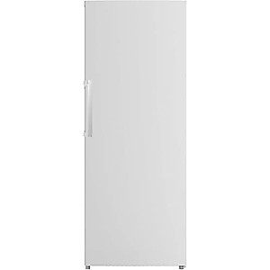FORTÉ F14UFESWW 28inch 450 Series Upright Convertible Freezer with 13.5 cu. ft. Capacity, Stainless Steel, Reversible Door, LED Lighting, Energy Star, 5 Glass Shelves, Multi-Flow Cooling System, White