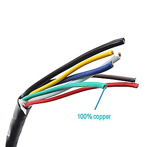 X-Haibei 7 Way Trailer Plug Cord Inline Light Cord 8 Feet Heavy Duty 7 Pin Wire Trailer Light Cable Wiring Harness Double Prongs Connector for RV Camper(8 Foot)