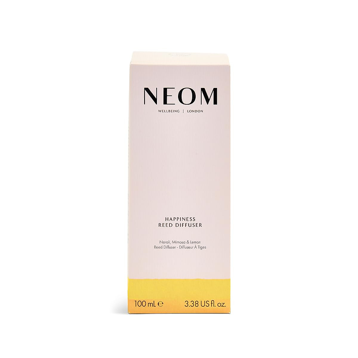 NEOM Happiness Reed Diffuser, 3.38fl oz | Uplifting Scent | Neroli, Mimosa & Lemon Essential Oil Blends| 100% Natural Fragrance | Scent to Make You Happy…