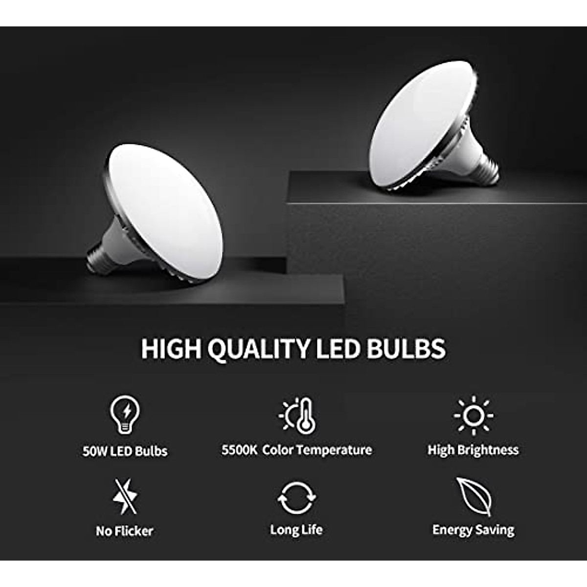 RALENO® Softbox Lighting Kit, 2 x 16'' x 16'' Photography Studio Equipments with 50W / 5500K / 90 CRI LED Bulbs, Continuous Lighting System for Video Recording and Photography Shooting