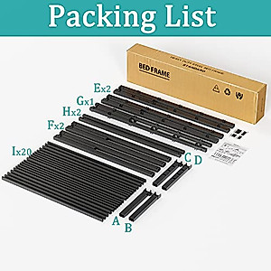 Kydins Platform Bed Frame Queen Size with Storage Headboard Compatible 14 Inch High Metal No Box Spring Needed Black Mattress Foundation Heavy Duty Steel Slat