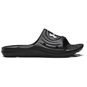 Under Armour boys Locker Iv Slide Sandal, Black (001 Black, 4 Big Kid US