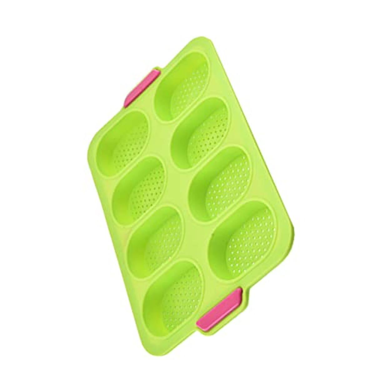 DOITOOL 3pcs 8 Roll Silicone Fondant Cooking Bakers Molding Nonstick Perforated Pan Non-stick Perforated Pan Loaf Baking Mould Muffin Tin Loaf Bake Sandwich Baking Tray Bread Non Stick