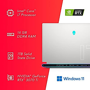 Alienware X17 R2 VR Ready Gaming Laptop - 17.3-inch FHD 360Hz 1ms Display, Core i7-12700H, 16GB RAM, 1TB SSD, NVIDIA GeForce RTX 3070Ti 8GB GDDR6, Bluetooth, Wi-Fi 6, USB-C, Windows 11 Home - White