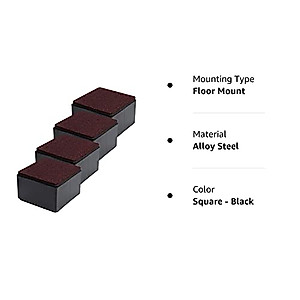 Ezprotekt 2 Inch Bed and Furniture Risers, Heavy Duty Square Sofa Table Couch Dresser Risers, Width 3.15"-Adds 2" Height, Supports 20,000 lbs - Protect Hardwood Floors from Scratches (Black, 4 Pack)