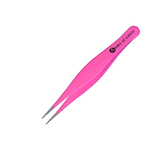 Abdul of Sialkot Pointed Tweezers,Needle Nose Tip, Sharp Precision Ingrown Hair, Surgical Pointed for Blackheads & Splinters/Best Tweezers for Eyebrows (Pink)