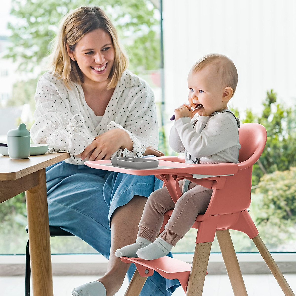 ezpz by Stokke Placemat for Clikk Tray, Grey - Perfectly Fits Stokke Clikk High Chair Tray - Helps Prevent Messy Mealtimes - Durable, Convenient, Dishwasher & Microwave Safe - 100% Silicone