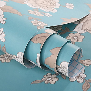 GLOW4U Self Adhesive Vinyl Decorative Floral Shelf Drawer Liner Paper Peel and Stick Wallpaper for Cabinets Shelves Dresser Drawer Furniture Wall Sticker Crafts Decal (17.7x78.7 Inches)