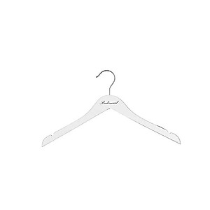 NAHANCO BRM20117 Bridal Hanger, White Wood Hanger with Black Imprint (Bridesmaid), 17” (1 Piece)