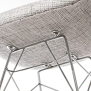 Mid-Century Modern Style Fabric Rocking Chair RAR Shell Dining Arm Chair, Light Gray