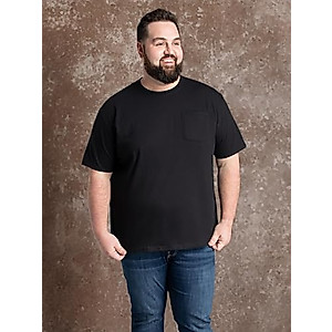 Fruit of the Loom Men's Tall Eversoft Cotton Short Sleeve T Shirts, Breathable & Moisture Wicking with Odor Control, Black Ink, XX-Large Big