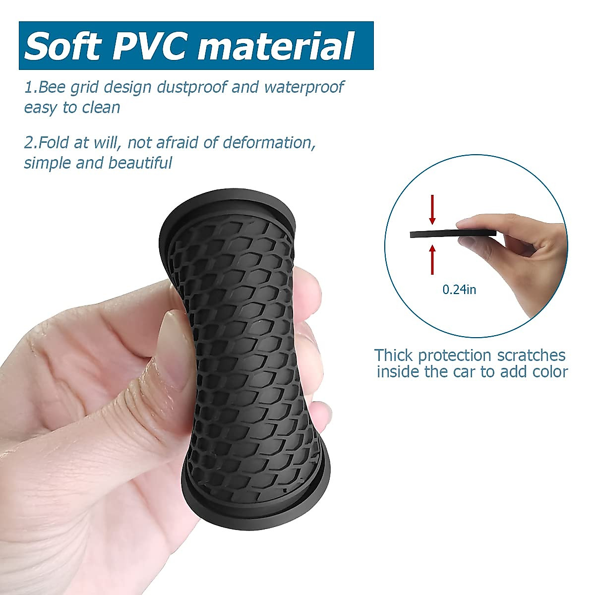 Car Cup Holder Coaster, 4 Pack Non-Slip Insert Coasters, Universal Durable Auto Cup Mat, 2.75 Inch Flexible Silicone Pad for Car Interior, Vehicle Accessories for Men and Women