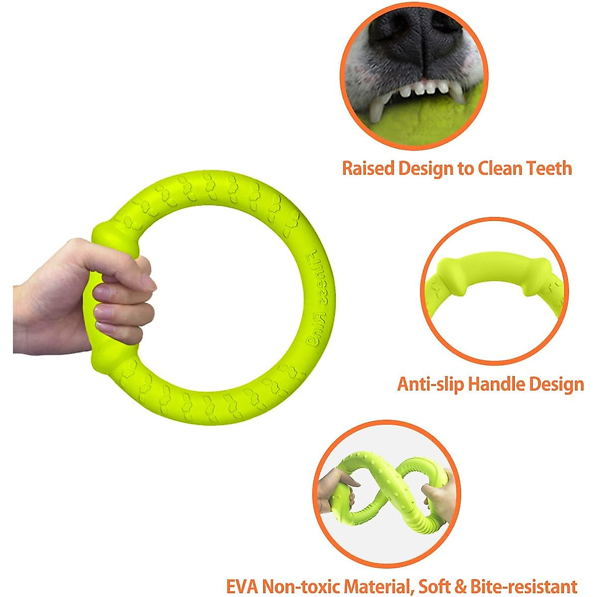 LaRoo Dog Flying Ring Toys, Floating Flying Disc ABS Durable Interactive Chew Toys for Training Outdoor Playing Puppy Medium Large Dogs (Small Green/18cm)