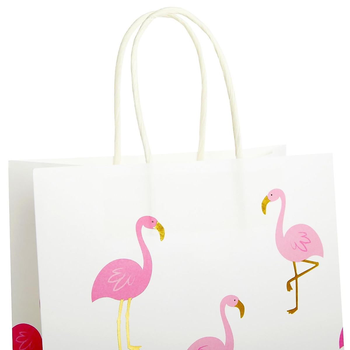 Sparkle and Bash Pink Flamingo Birthday Party Favor Gift Bags, Tropical Decorations (24 Pack)