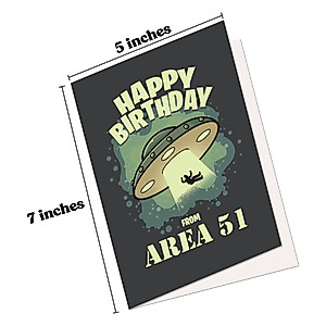 Crazy Dog T-Shirts Area 51 Birthday Card Funny Alien Butt Stuff UFO Flying Saucer Card Birthday Funny Space Area 51 1 Pack