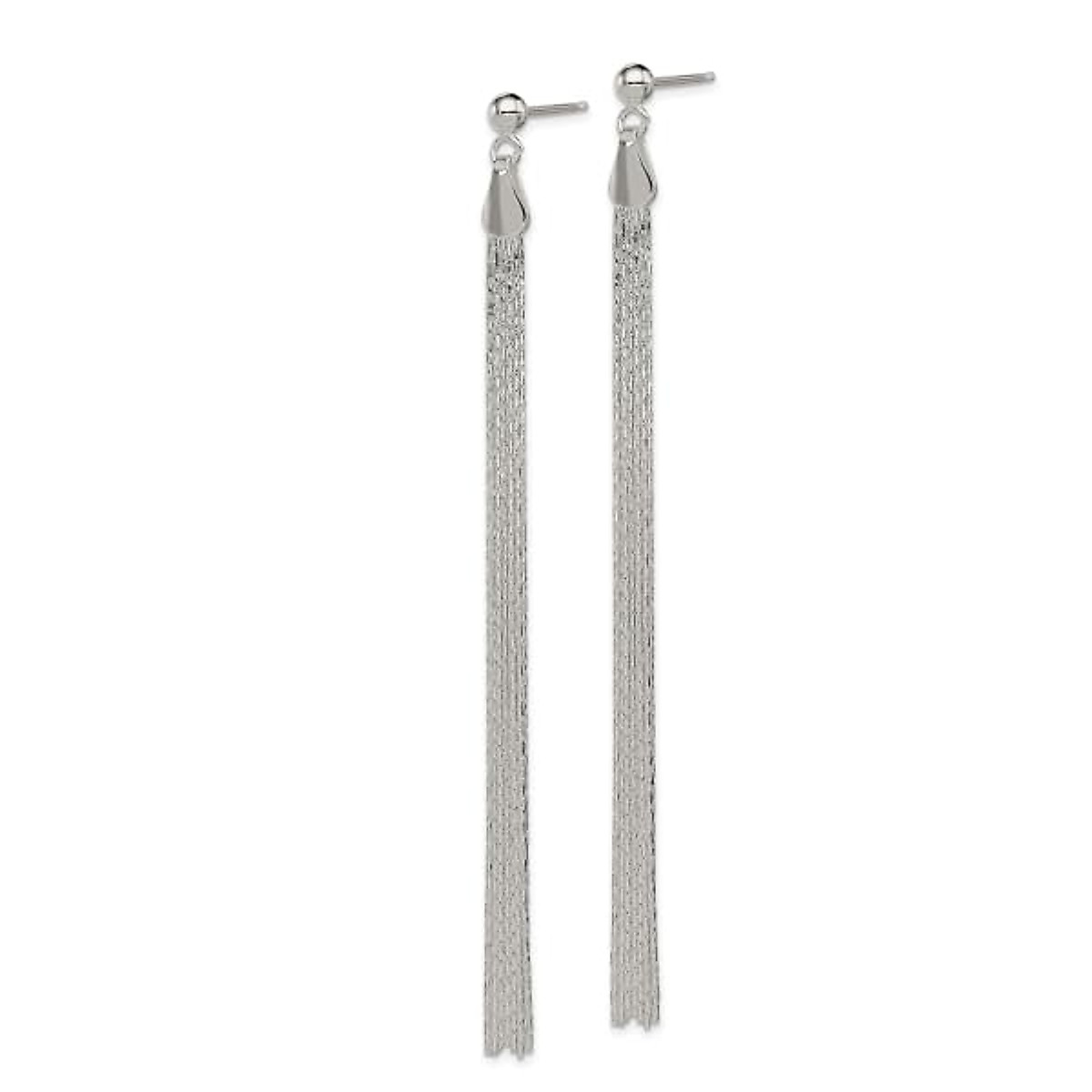 925 Sterling Silver Long Linear Post Drop Dangle Line Bar Stud Earrings
