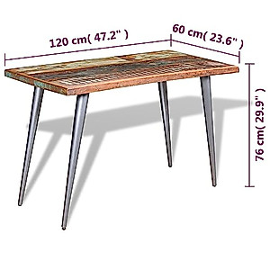 YPWRENH Side Tables bar Table Dining Table Solid Reclaimed Wood 47.2"x23.6"x30" for Dining Room, Kitchen or Living Room