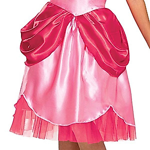Disguise Princess Peach Costume Dress, Nintendo Super Mario Bros Classic Dress Up Outfit for Girls, Kids Size Pink Medium (7-8)