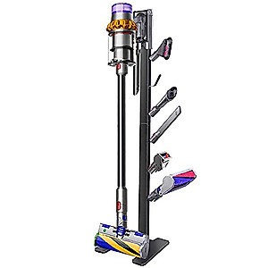 XIGOO Storage-Stand-Docking-Station-Holder Compatible with V15 V11 V10 V8 V7 V6 Cordless Vacuum Cleaners & Accessories, Stable Metal Bracket Organizer Rack, Brushed Black