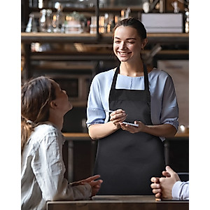 36 Pack Bulk Plain Aprons for Man Woman Adult Unisex Apron Machine Washable Adjustable Bib Aprons(Black)