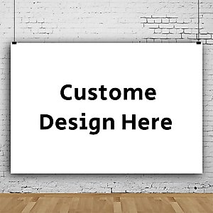 Yeele 7x5ft Backdrop Customized Your Image Logo Backdrop Cover DIY Background for Photography Kids Birthday Baby Shower Gender Reveal Wedding Anniversary Conference Table Decor White-Rectangle