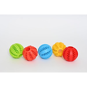 We Rocks Dog Toy Ball,Nontoxic Bite Resistant Teething Toys Balls for Small Dog and Puppy Cat, Dog Pet Food Treat Feeder Chew Tooth Cleaning Ball Exercise Game Dog Ball (Red)