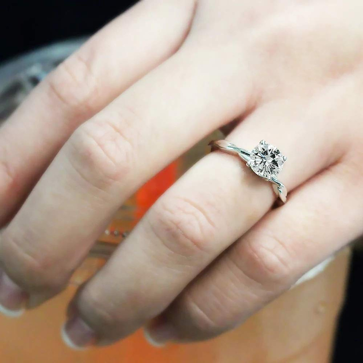 Blocaci 1 Carat Solitaire Classic Round Engagement Rings for Women Moissanite Rings 925 Sterling Silver 10K 14K 18K Gold Wedding Anniversary Rings Free Engraving (925 Sterling Silver)