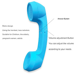 ENJOY-UNIQUE Wireless Bluetooth Mic Headphones Comfort Retro Phone Handset Mic Speaker Phone Call Receiver Compatible with iPhone iOS Android iOS Cell Phone Telephone