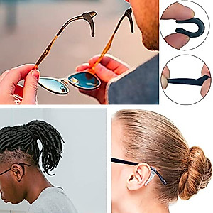 Damanse Eyeglass Repair Kit with Air Chamber Silicone Eyeglass Nose Pads,Screwdriver,Tweezer,Screws,Anti-Slip Ear Grips,Soft Foam Nose Pieces,Adjustable Glasses Strap,Sunglasses Cloth